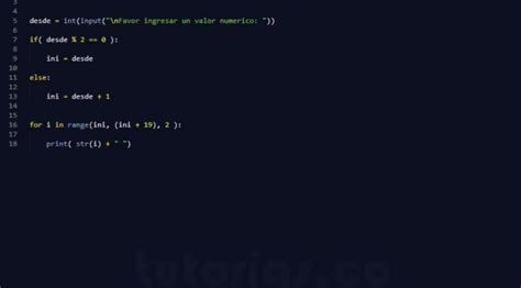 Ciclo For Python Siguientes Numeros Pares Tutorias Co