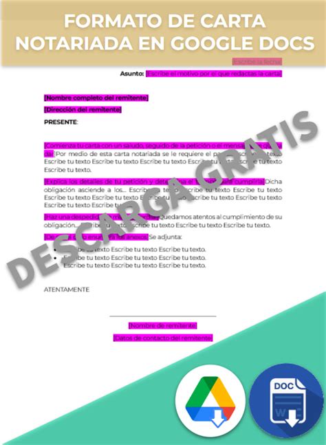 Carta Notariada Ejemplos Y Formatos Word Pdf
