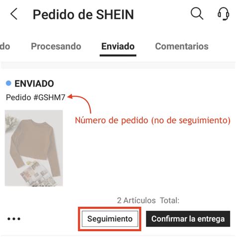 Lista completa de estados del pedido Shein dónde está mi paquete