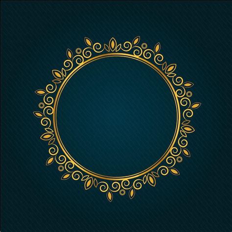 Premium Vector Vector Beautiful Circular Golden Floral Frame Design
