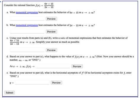 solved consider the rational function f x 6x 15 2x 13