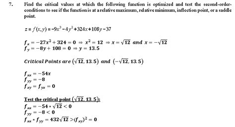 Solved Find The Critical Values At Which The Following Chegg