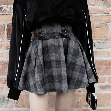 New Fashion High Waist Laced Plaid Skirt · Harajuku Fashion · Online Store Powered By Storenvy