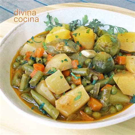 Patatas Con Menestra De Verduras Receta De Divina Cocina