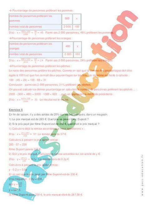 Pourcentages Indices Vitesses Me Exercices Corrig S Par Pass