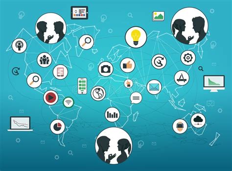 Concepto Social De La Conexión De Red De Los Media Los Perfiles De La
