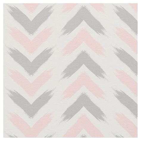 Modern Pastel Pink Gray Arrow Brushstrokes Pattern Fabric Pink And