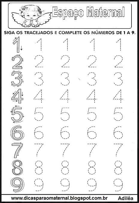 ATIVIDADES NUMERAIS PONTILHADOS MATERNAL IMPRIMIR E COLORIR