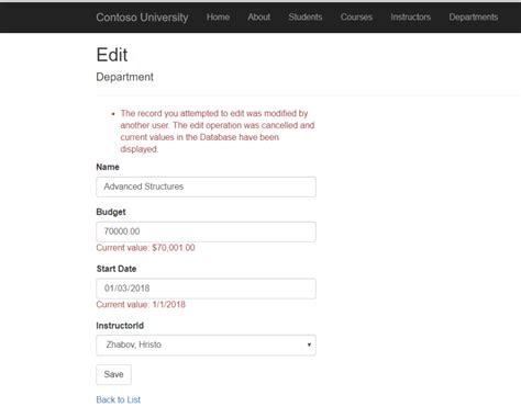 c handle concurrency asp mvc with ef core useful code