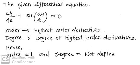 Write Order And Degree If Defined Of Each Of The Following