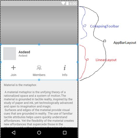 android linearlayout inside appbarlayout stack overflow