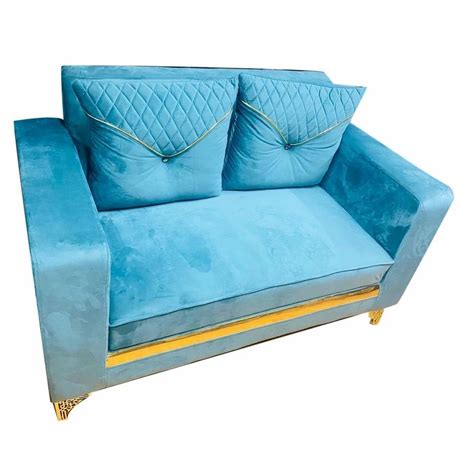 Rexin 2 Seater Sky Blue Teak Wood Sofa At Rs 15000 Piece In New Delhi