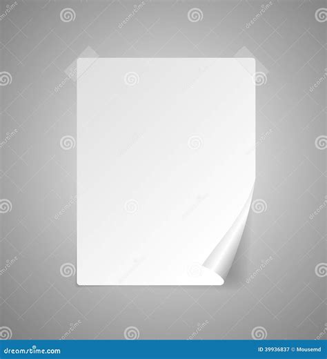 Hoja De Papel Del Vector Aislada En Gris Ilustraci N Del Vector