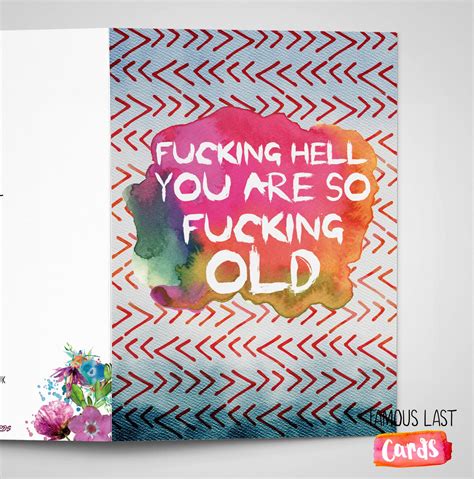 Fucking Hell You Are So Fucking Old Birthday Card Etsy