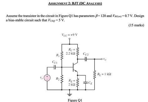 Solved ASSIGNMENT 2 BJT DC ANALYSIS Assume The Transistor Chegg
