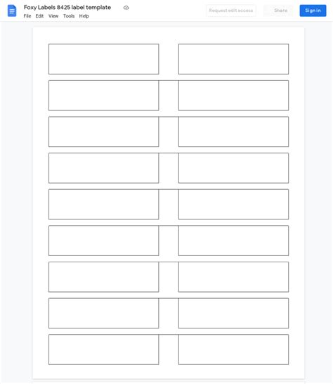 Avery 8425 Template Google Docs Google Sheets Foxy Labels