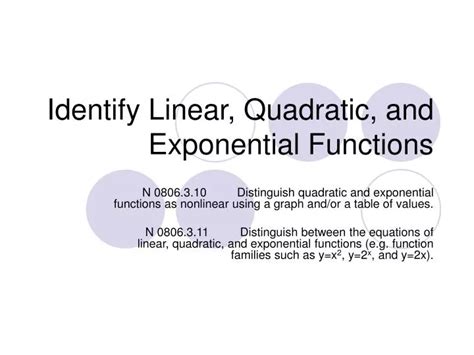 ppt identify linear quadratic and exponential functions powerpoint presentation id 1700470
