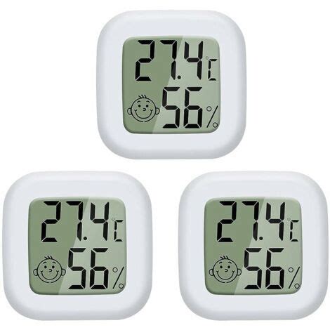 GROOFOO 3 Pcs Mini Digital Indoor Thermometer Hygrometer Humidity