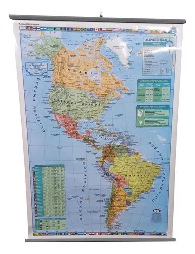 Mapa Mural Continente Americano Doble Faz En Venta En Capital Federal