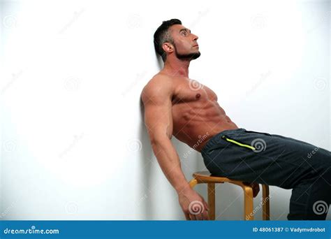 Man Sitting On The Chair Stock Image Image Of Attractive 48061387