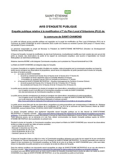 Calaméo PLU Saint Chamond modif 7 avis d enquête