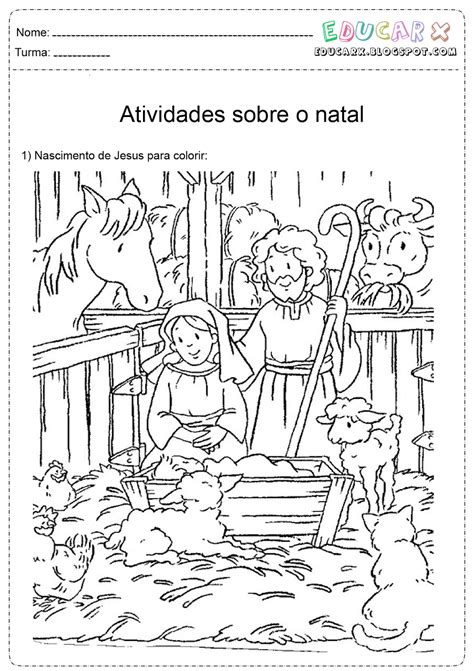 Educar X Colorir Natal Nascimento De Jesus Cristo