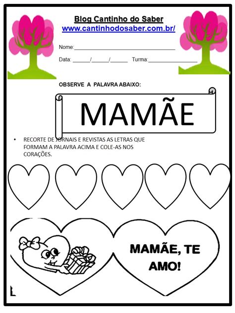 Atividades para o dia das mães 2017 NOVIDADE Atividades para a
