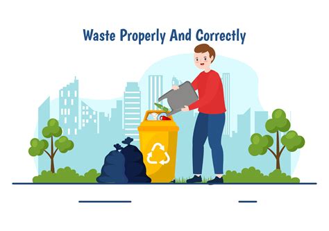 Waste Properly And Correctly Vector Illustration With Demonstration Of
