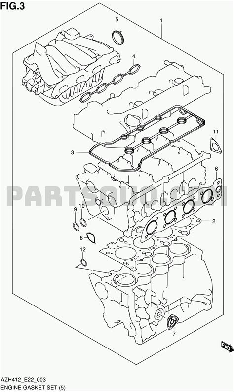 3 ENGINE GASKET SET M16A Suzuki Swift AZH416 AZH416 E05 E06 E24