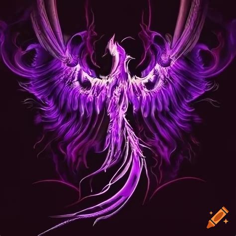 Purple Fire Phoenix Logo On Craiyon