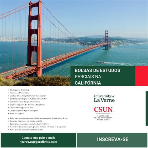 Inscrições abertas para bolsas de estudos na Califórnia Notícias