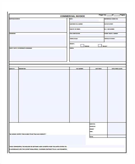 Free Invoice Forms In Pdf Excel Ms Word