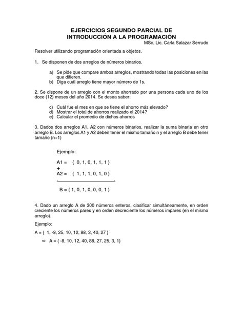 ejercicios de programación orientada a objetos con arreglos y clases pdf número complejo