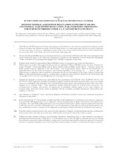 DEFENSE FEDERAL ACQUISITION REGULATION Defense Federal