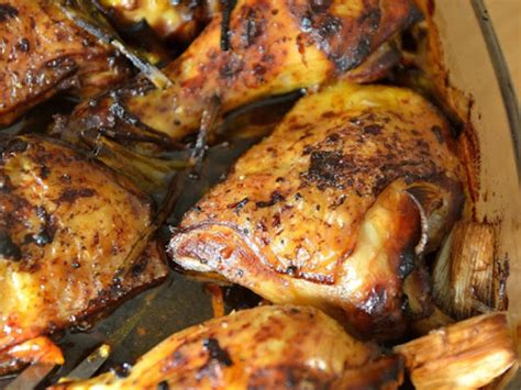 Poulet rôti sauce huître et oignons de printemps Recette par une