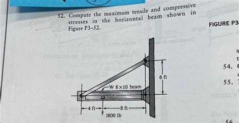 Solved 52 Compute The Maximum Tensile And Compressive Chegg