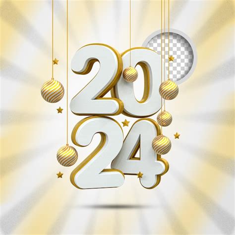 Representación 3d feliz año nuevo 2024 plantilla de diseño de banner