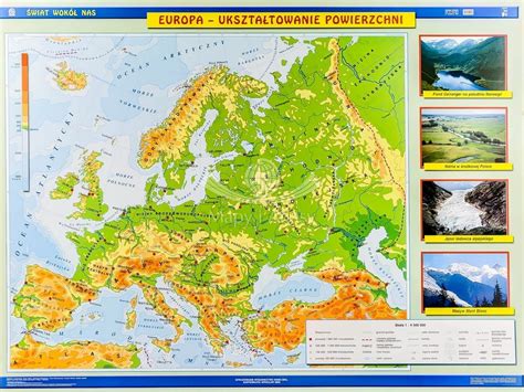 EUROPA MAPA SZKOLNA FIZYCZNA I KRAJOBRAZOWA
