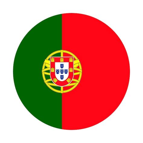 Vector de bandera de portugal círculo Vector Premium