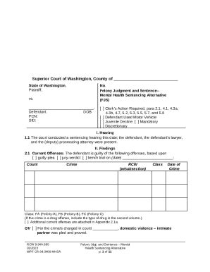 Felony Judgment And Sentence Persistent Offender CR Doc Template