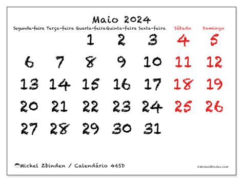 Calendário Maio 2024 46 Michel Zbinden PT