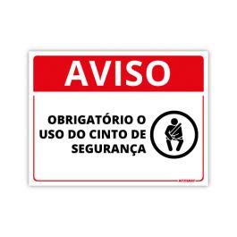 Placa Aviso Obrigatório o Uso do Cinto de Segurança Afixgraf