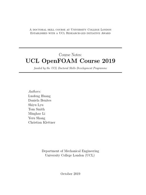 openfoam course notes release v1 0 pdf fluid dynamics 64 bit computing