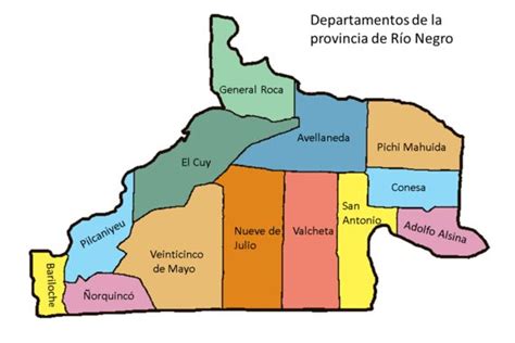 Mapa de Río Negro Provincia Departamentos Turístico Descargar e