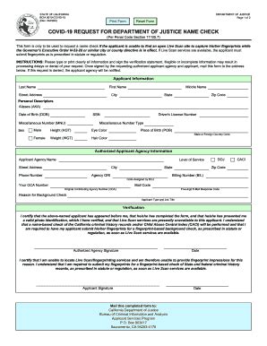Fillable Online Bcia Request For Live Scan Service Community