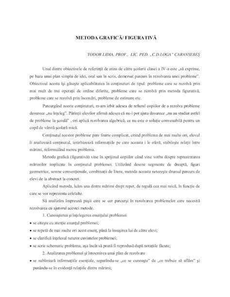 PDF Probleme Care Se Rezolva Prin Metoda Figurativa DOKUMEN TIPS