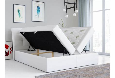 Łóżko kontynentalne podwójne 140x200 cm z pojemnikiem i opcją toppera