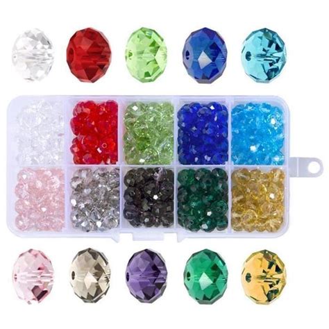 LR 300 Pcs Perles De Verre Perles A Facettes 10 Couleurs 8Mm Perles De
