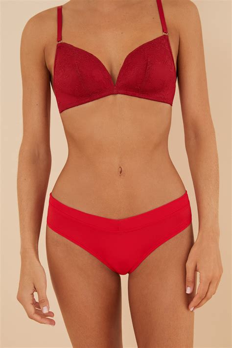 Panty brasileño ancho frunce rojo Panties de mujer WomenSecret MX