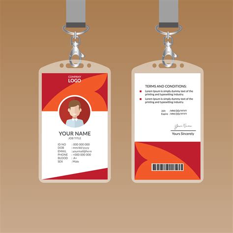 Red Elegant ID Card Design Template 693860 Vector Art At Vecteezy